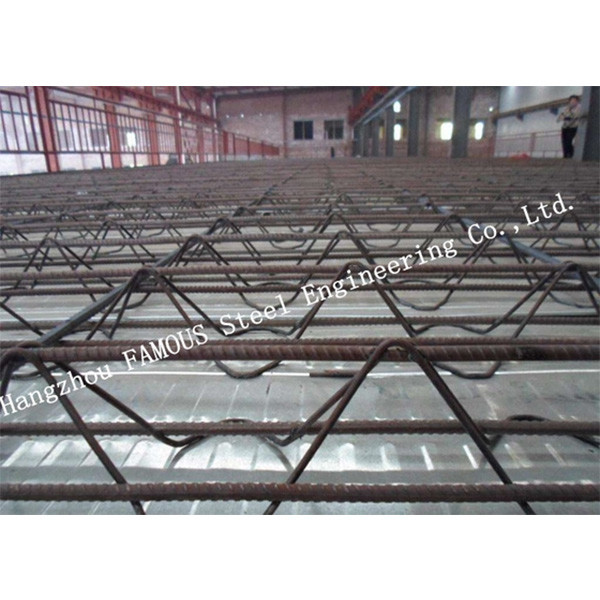 0.8 - 1.5mm Corrugated Metal Floor Deck Reinforced Steel Bar Truss Slab ...