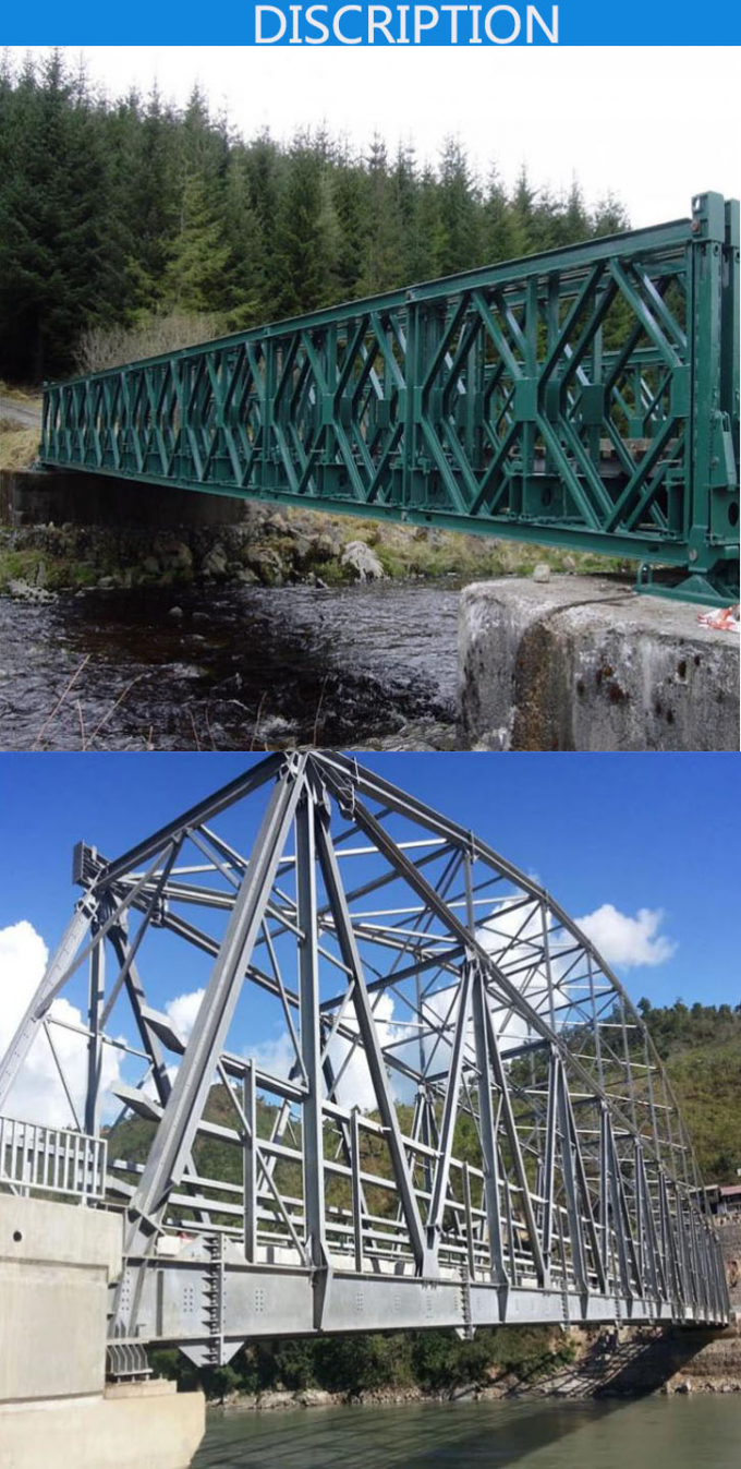Structure Modular Steel Truss Suspension Bridge Footbridge Anti Rust