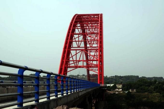 AASHTO Prefab Steel Tubular Truss Arch Bridge Half Through Concrete Filled